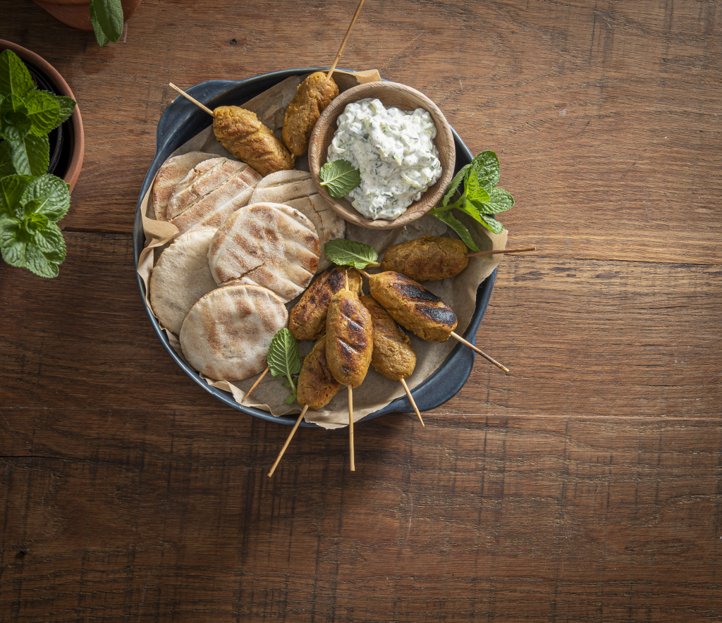 Chickpea Falafel, Mini Pitas And Tzatziki