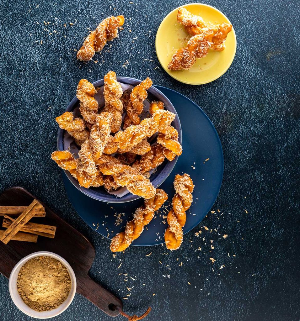 Ginger And Cinnamon Spiced Koeksisters With Coconut
