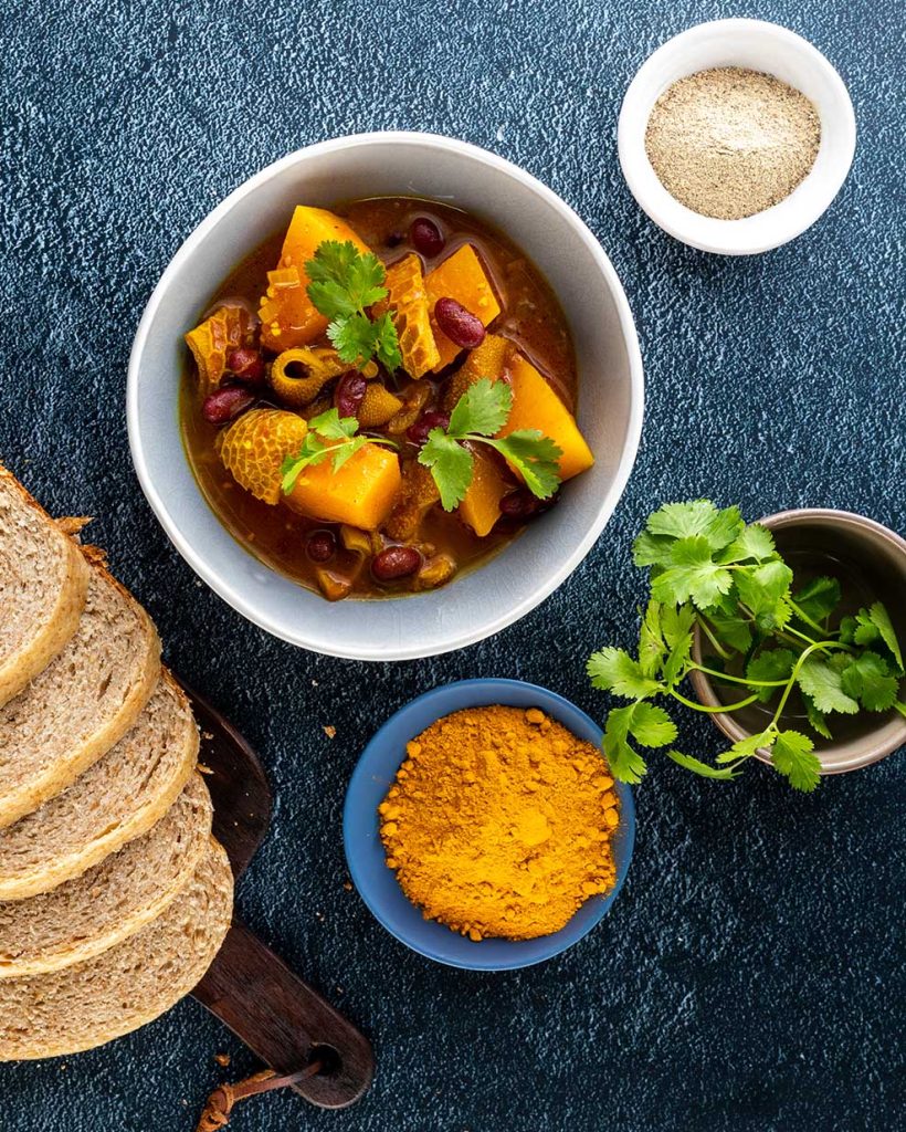 Mogodu With Butternut & Brown Steamed Bread