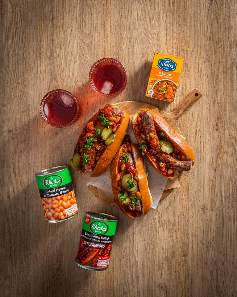 Boerewors Roll With Homemade Tomato Curried Baked Bean Relish